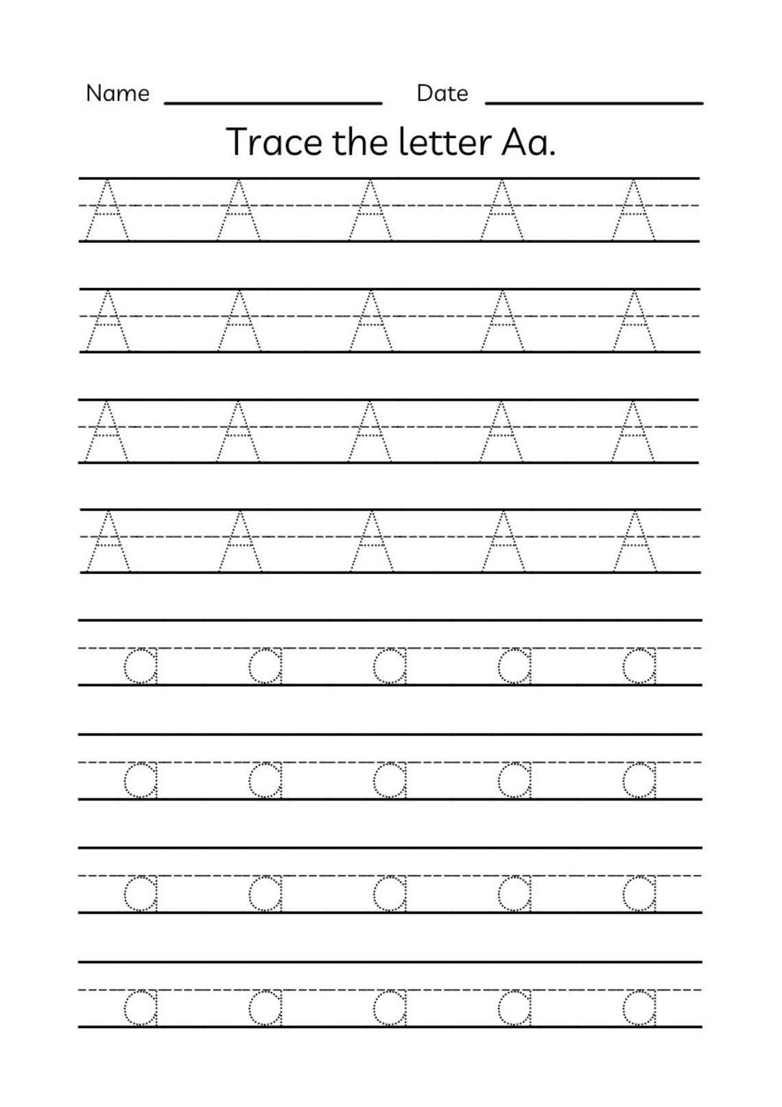 Alphabet Trace and Write the Letter Uppercase Lowercase Practice ...