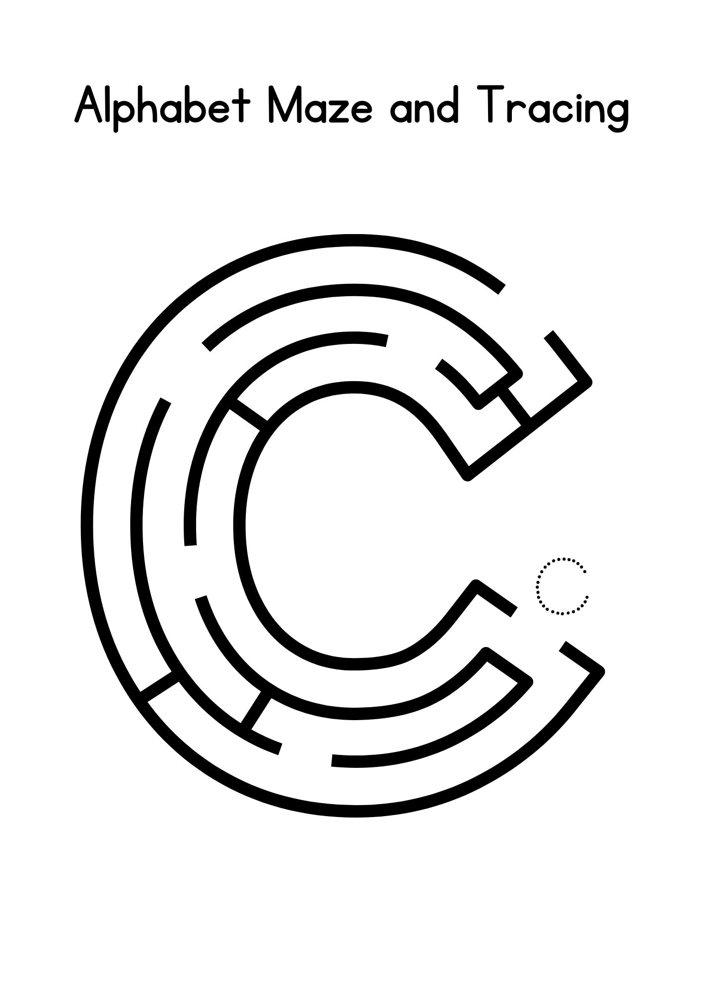 Alphabet Worksheets Printable Mazes and Tracing the Letter Activities ...