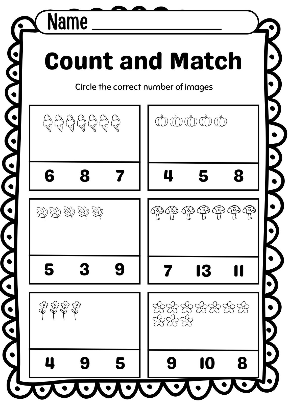 Math Game Math Worksheets Color, Count and Match, Homeschool Teacher ...