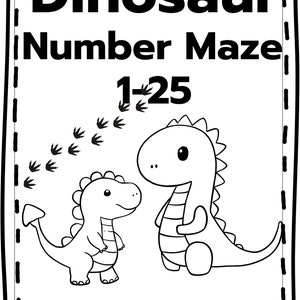 Math Worksheets Number Maze Dinosaur: Counting 1-25 Math Game - Etsy