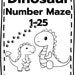 Math Worksheets Number Maze Dinosaur: Counting 1-25 Math Game - Etsy