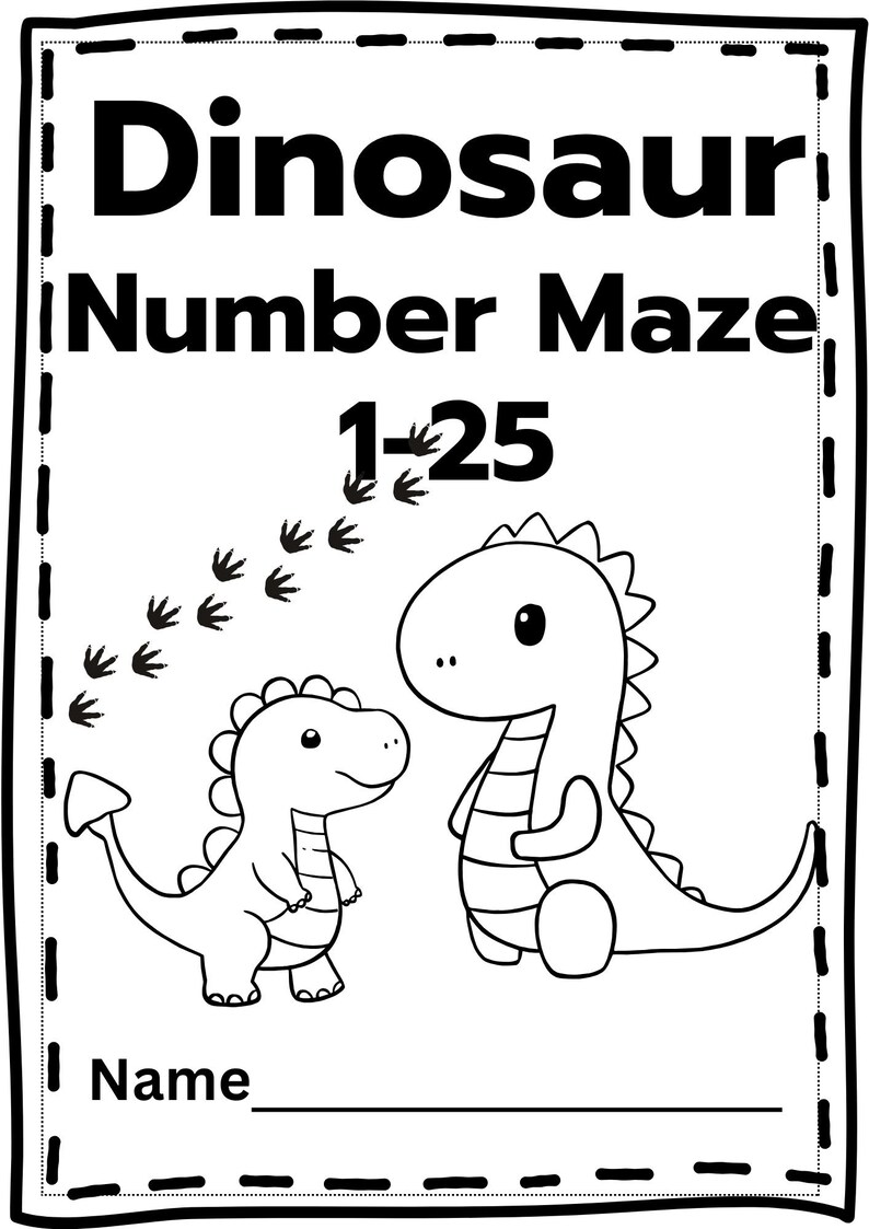 Math Worksheets Number Maze Dinosaur: Counting 1-25 Math Game - Etsy