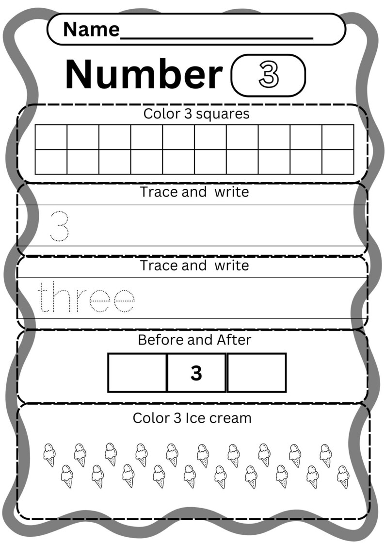 Number Worksheets Color, Tracing, Before and After Numbers to 1-20 Math ...
