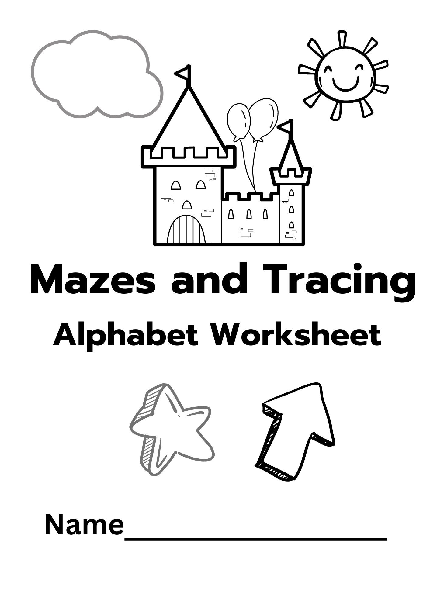 Alphabet Worksheets Printable Mazes and Tracing the Letter Activities ...