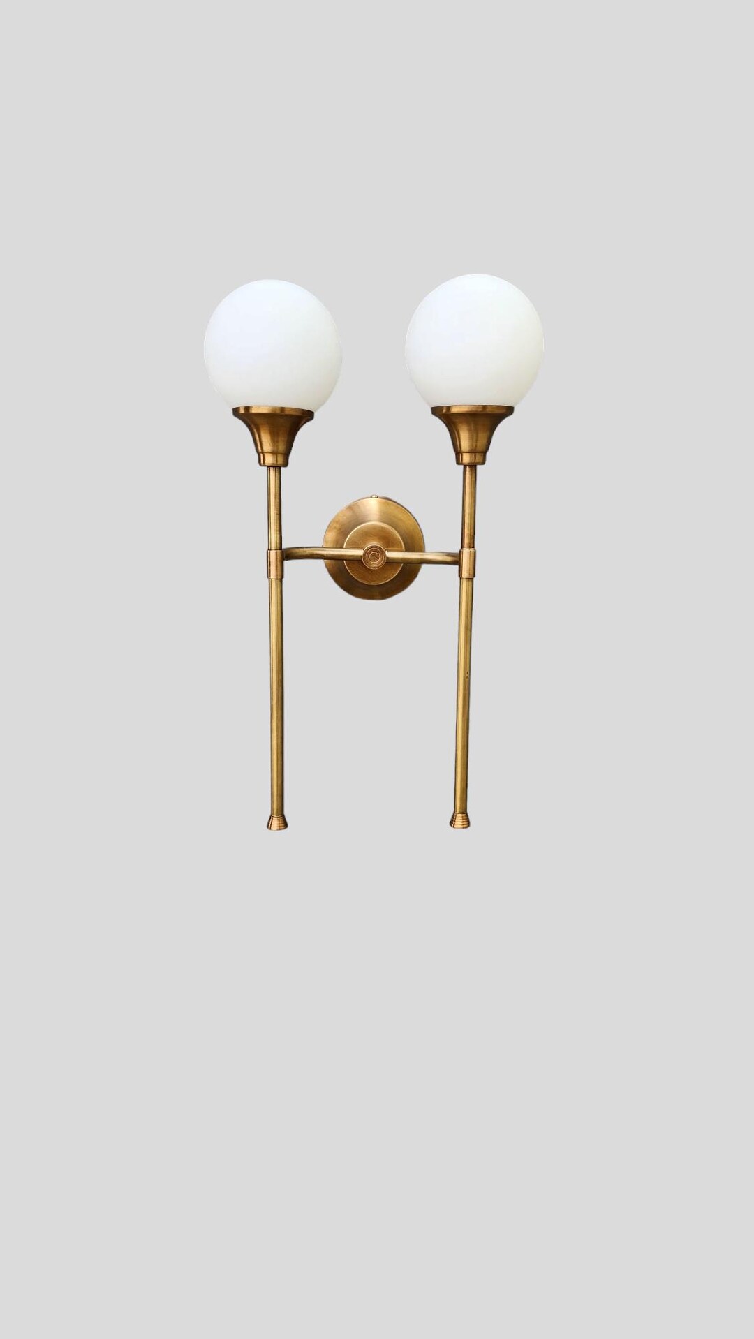Two Arm Light Brass Sputnik Wall Sconce Beside Wall Lamp Glass Globe ...