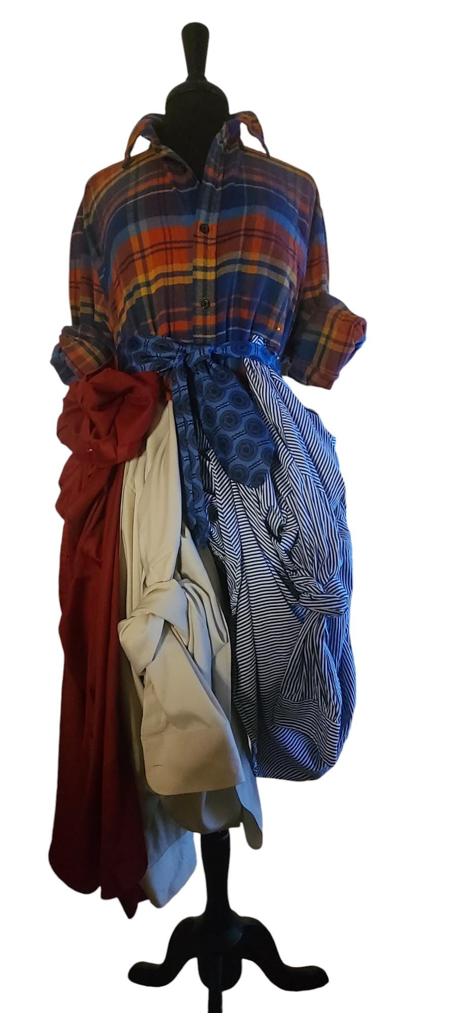 Upcycled Plaid Flannel Shirt Dress, Boho Festival Duster, L-XL - Etsy