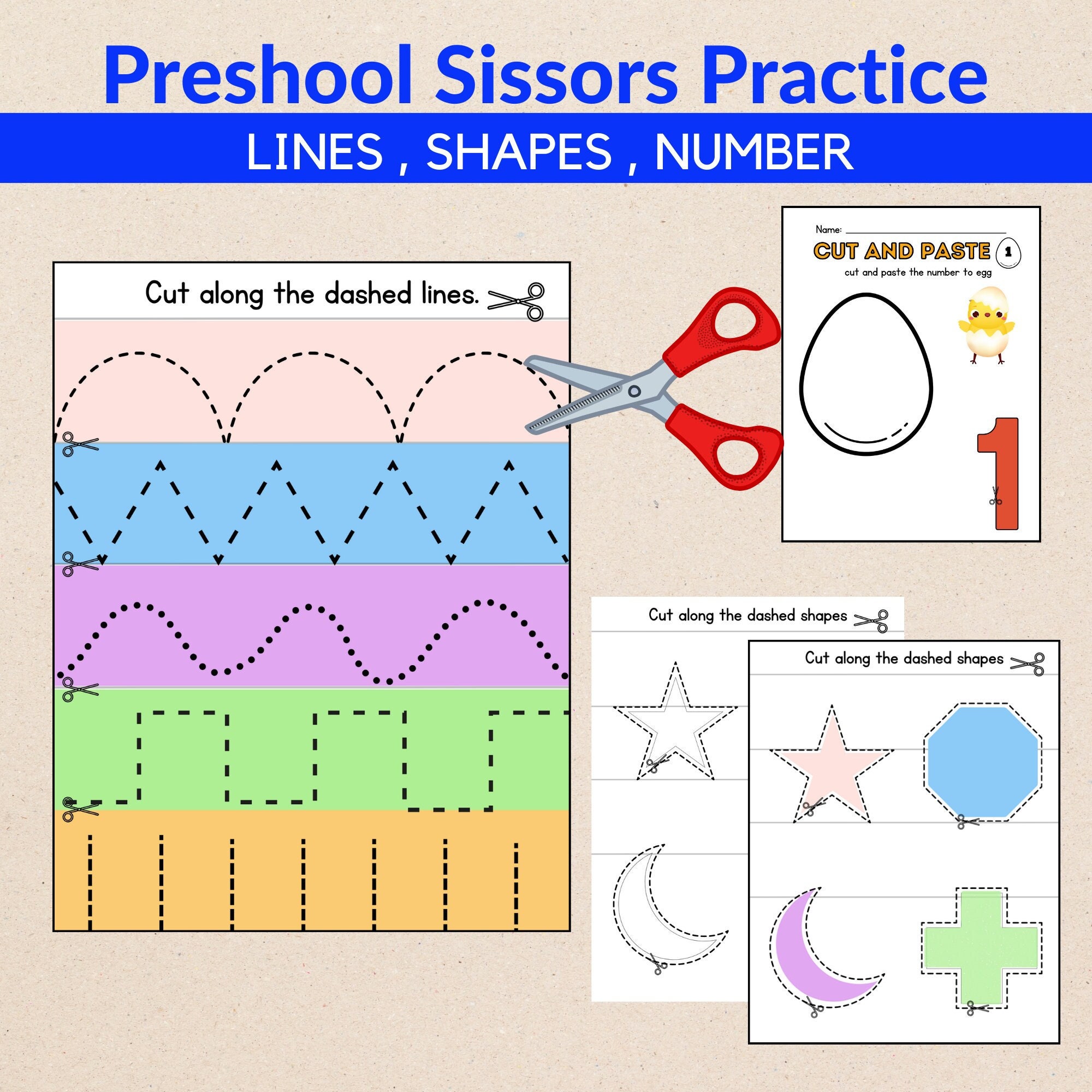 Scissor Practice | Scissors Skills Cutting Practice | Printable ...