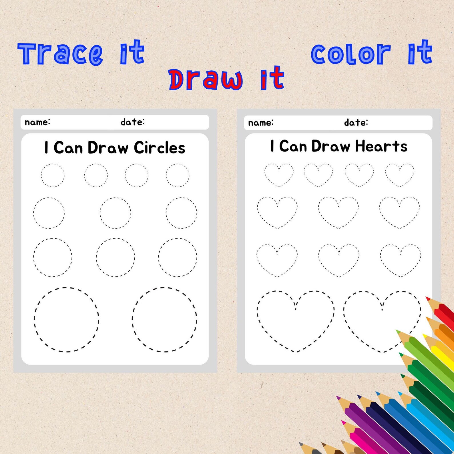 Preschool Shape Tracing, Basic Shape Tracing, Shape Tracing Worksheets ...