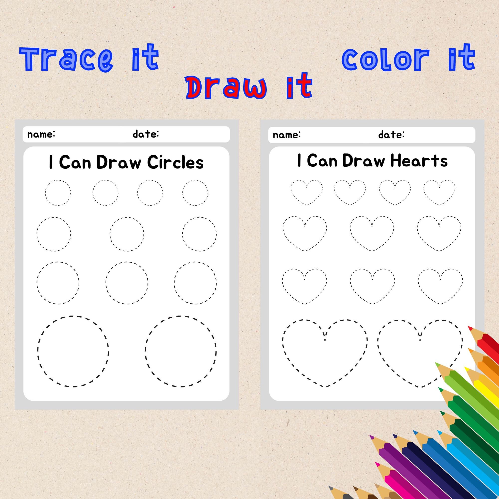 Preschool Shape Tracing, Basic Shape Tracing, Shape Tracing Worksheets ...