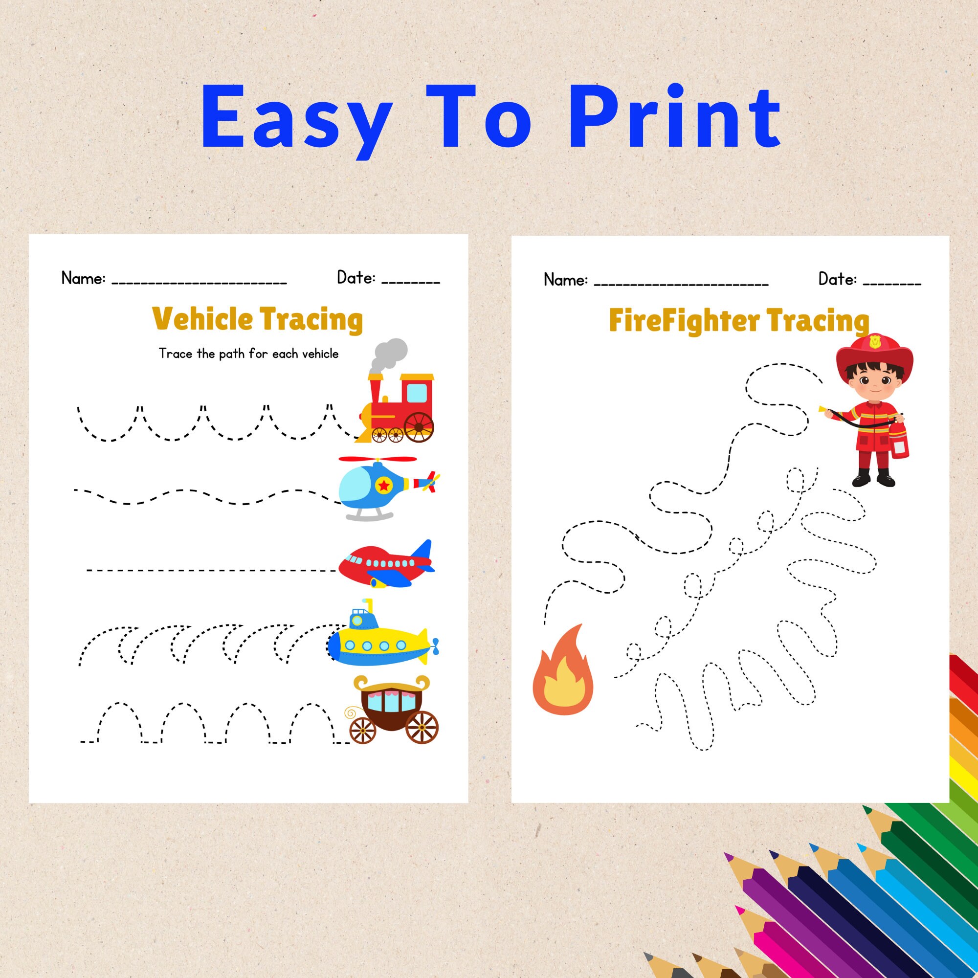 Preschool Shapes Preschool Line Tracing Worksheets Trace - Etsy