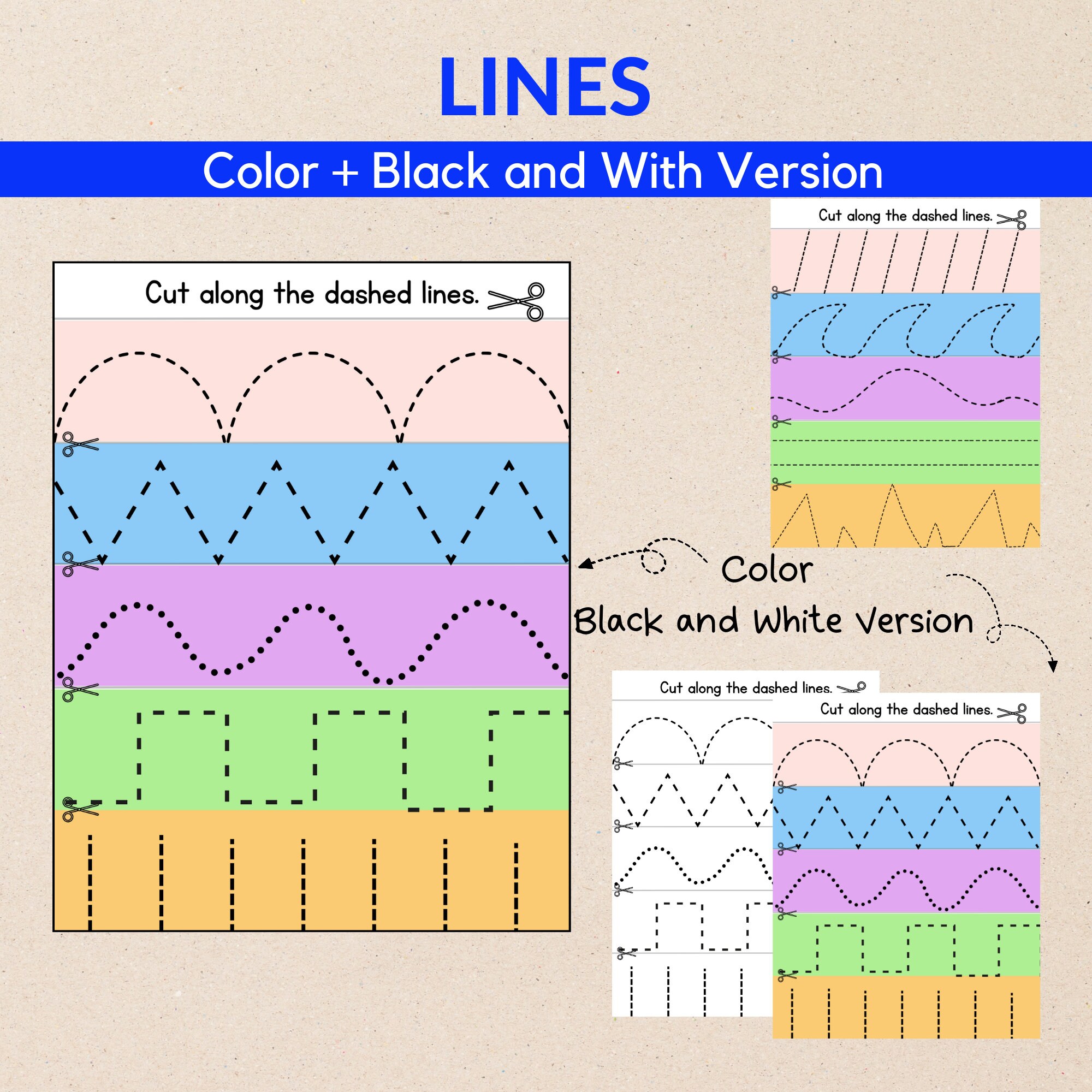 Scissor Practice | Scissors Skills Cutting Practice | Printable ...