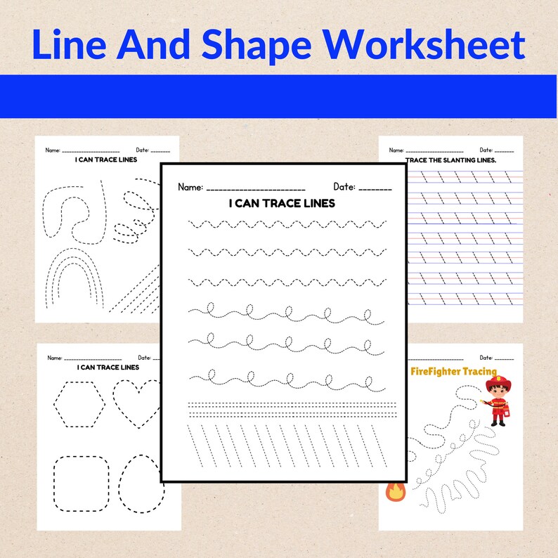 Preschool Shapes , Preschool Line Tracing Worksheets , Trace Primary ...