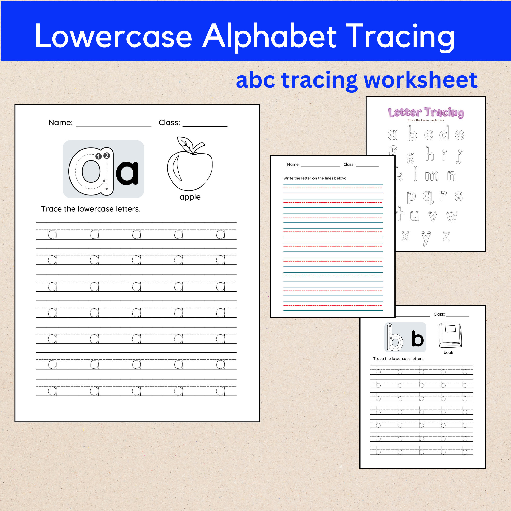 Printable Lowercase Alphabet Tracing Worksheets |preschool-kindergarten ...