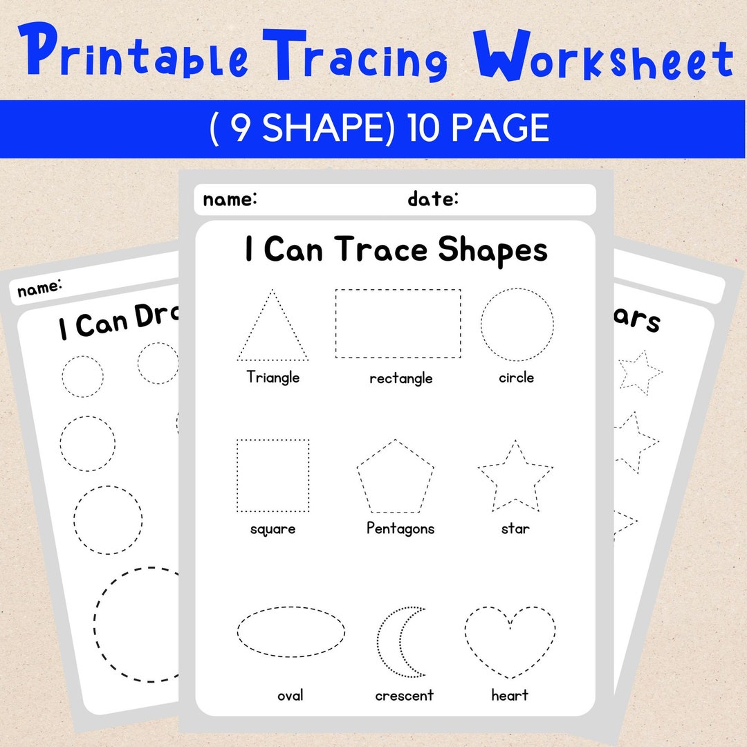 Preschool Shape Tracing, Basic Shape Tracing, Shape Tracing Worksheets ...