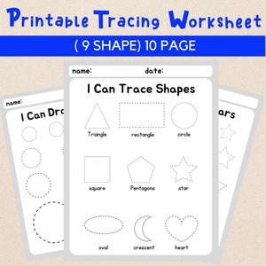 Preschool Shape Tracing, Basic Shape Tracing, Shape Tracing Worksheets ...