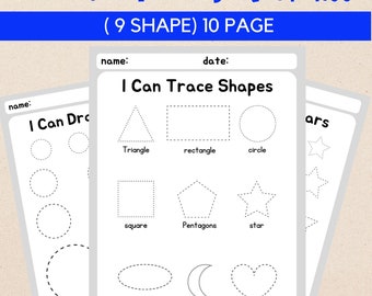 Preschool Shape Tracing, Basic Shape Tracing, Shape Tracing Worksheets ...