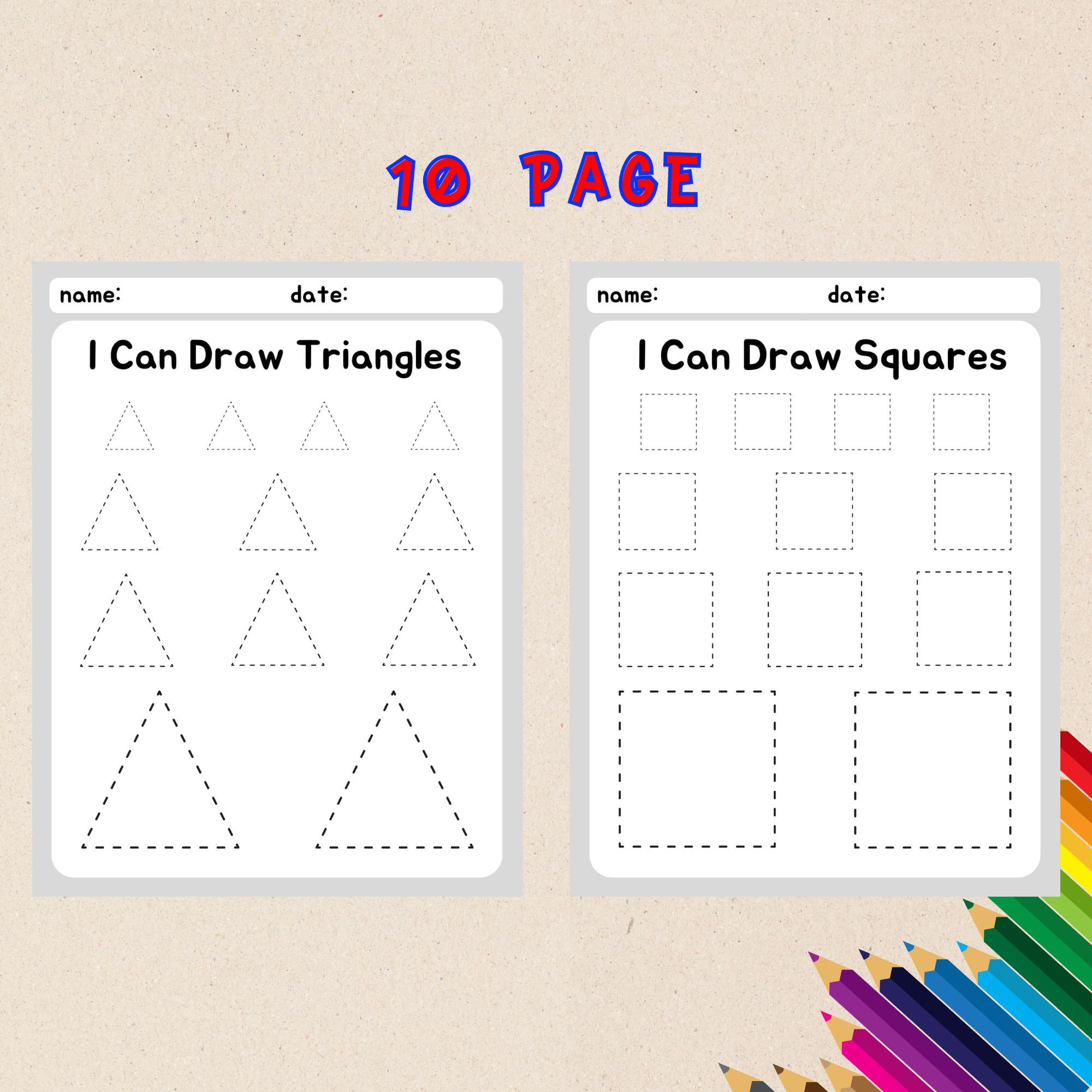 Preschool Shape Tracing, Basic Shape Tracing, Shape Tracing Worksheets ...