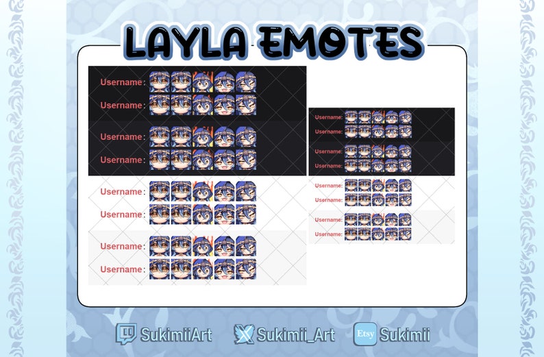 Layla Genshin Impact Emotes W/o Animation, 4er Set, Für Twitch/discord ...