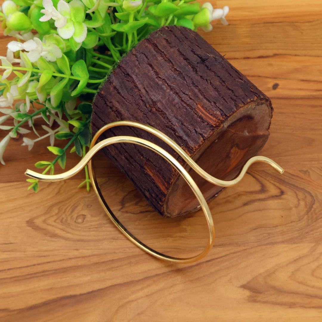 Minimalist Brass Snake Golden Armlet | Handmade Serpent Wave Arm Cuff ...