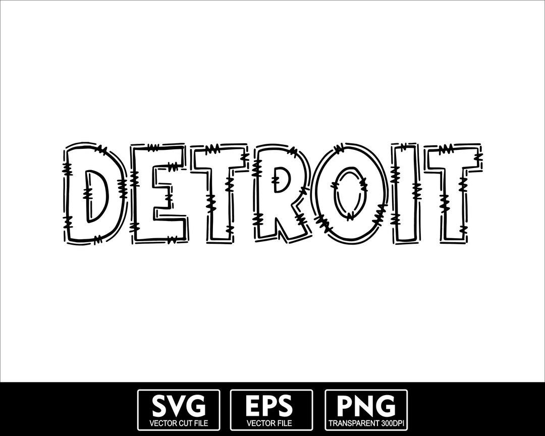 DETROIT Doodle Letters Hand Draw Letters Transparent - Etsy
