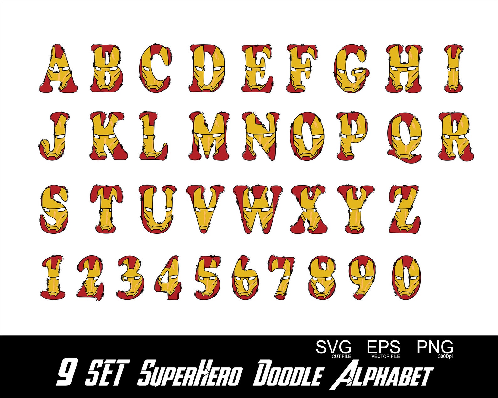Super Hero Alphabet Svg Png Avanger Super Hero Letters Super Hero ...