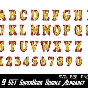 Super Hero Alphabet Svg Png Avanger Super Hero Letters Super Hero ...