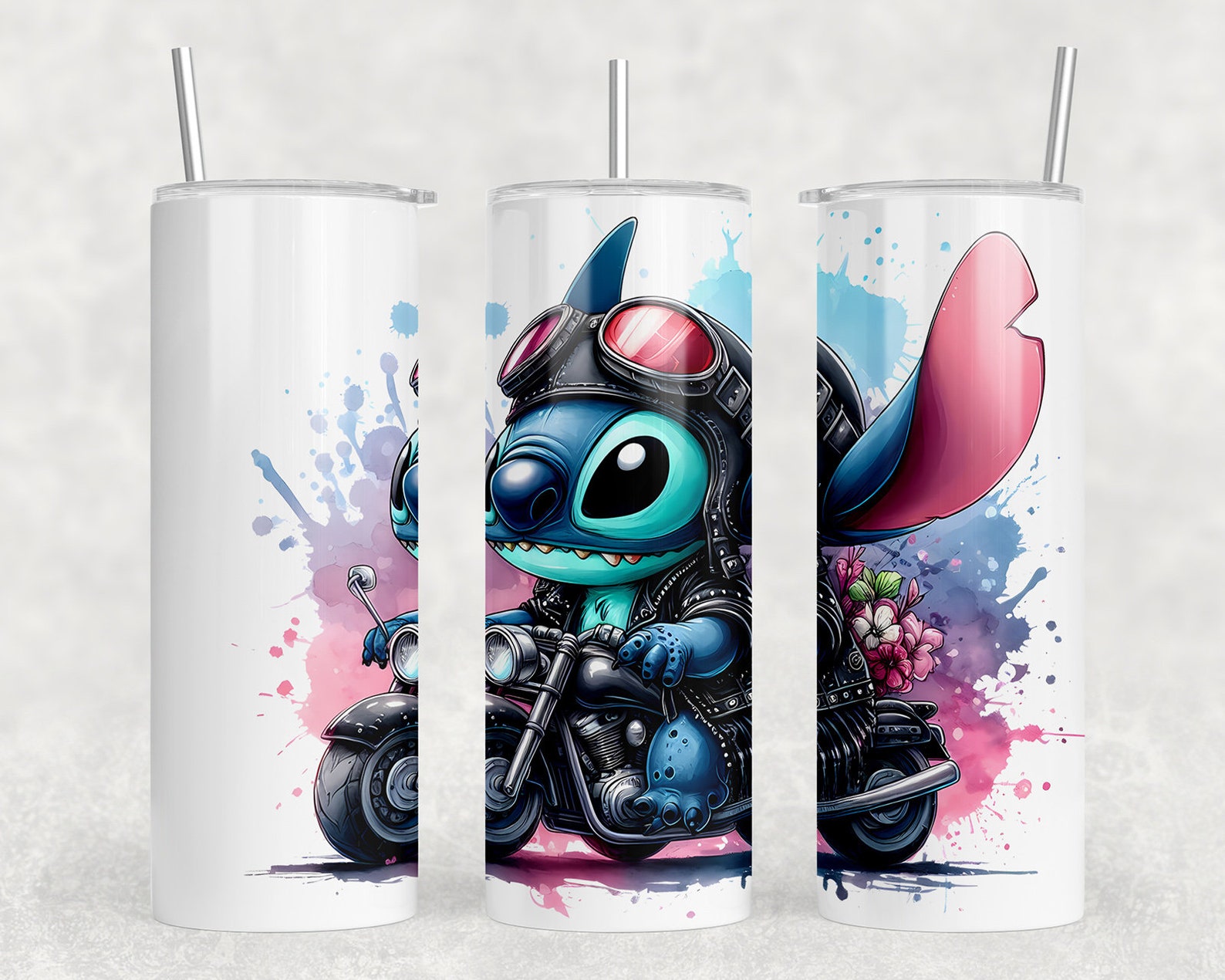 5 PNG Stitch Biker Splash and Watercolor Transparent PNG File for ...
