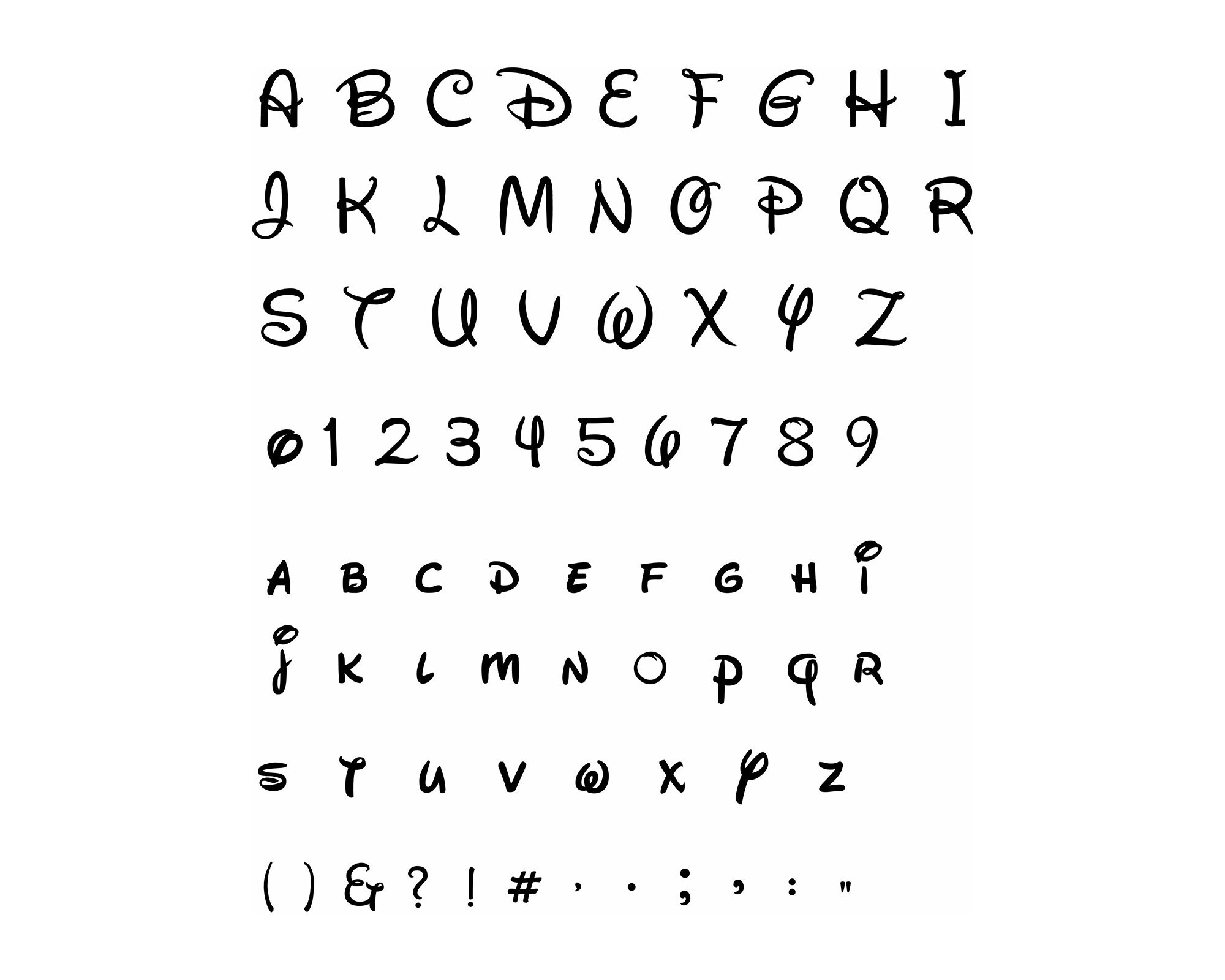 Princess Alphabet Letters 4set Bundle Girl Princess Doodle Font SVG ...