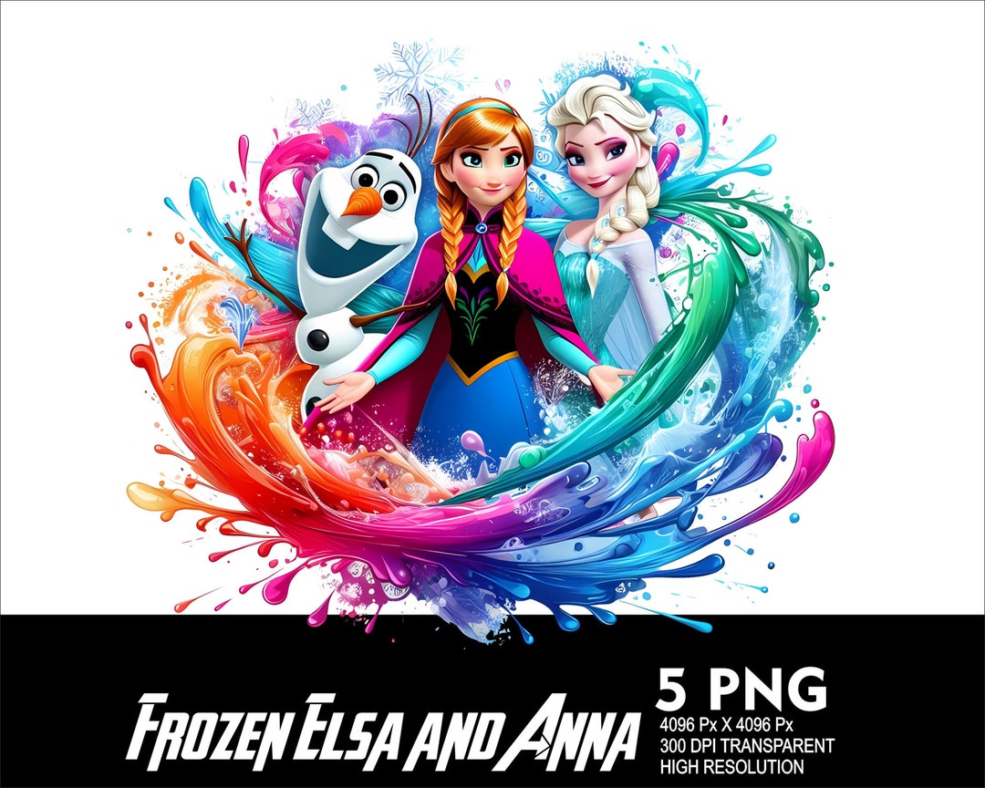 5 PNG Princess Elsa and Anna Splash and Watercolor Transparent PNG File ...