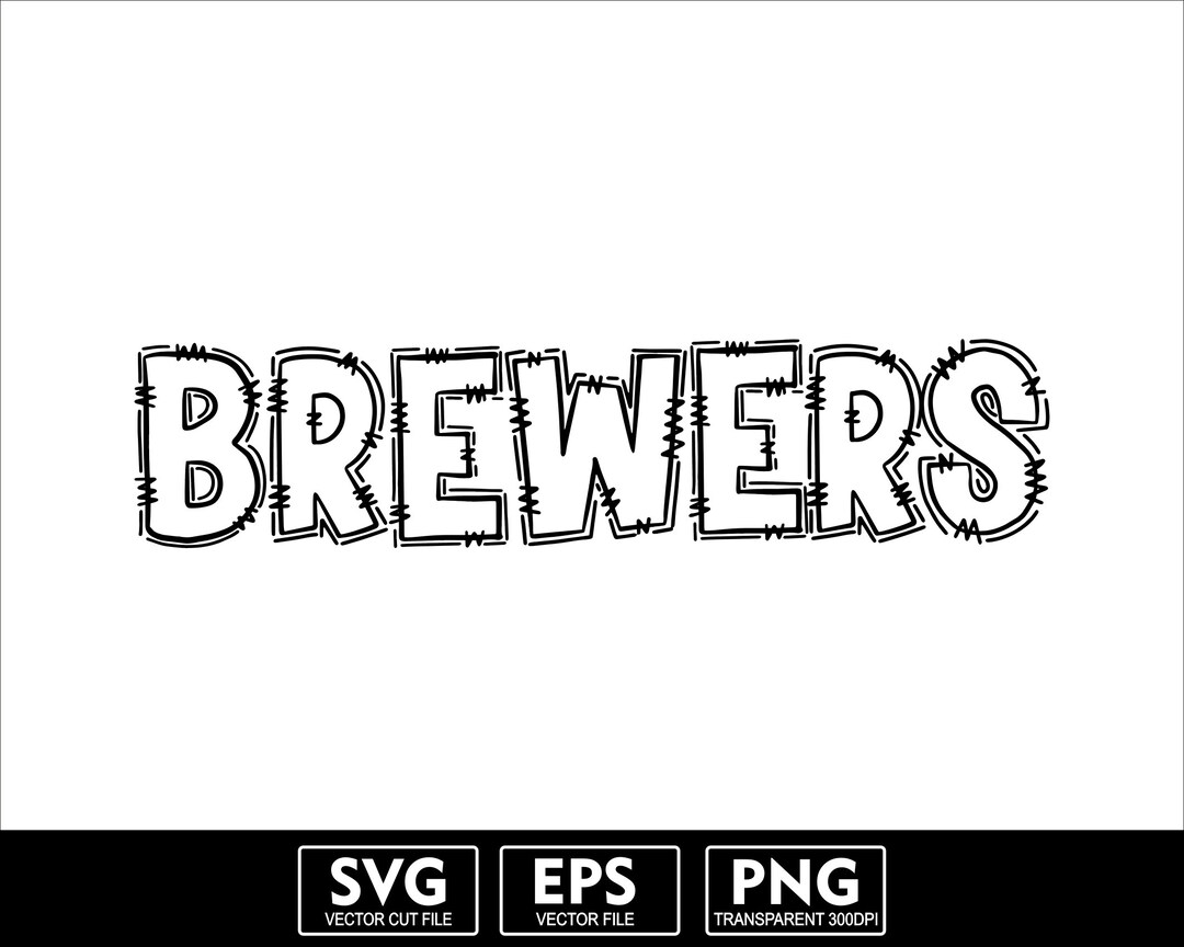BREWERS Doodle Letters Draw Letters Transparent Background - Etsy