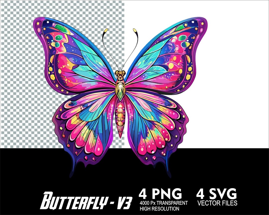 4 Design Butterfly SVG PNG Butterfly Sublimation and Vector Svg Png ...