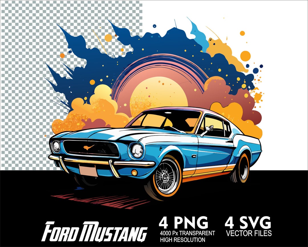 4 Design Classic Mustang SVG PNG Classic Mustang Sublimation and Vector ...