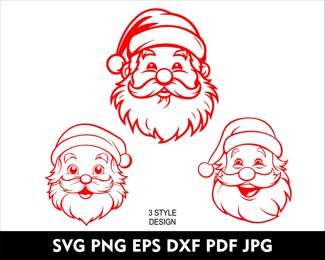 Santa SVG Vintage Santa Face Svg 3 Style Santa Sublimation - Etsy