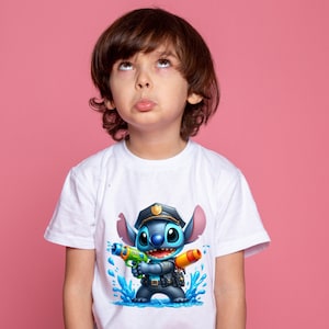 5 PNG Stitch Police Splash and Watercolor Transparent PNG File for ...