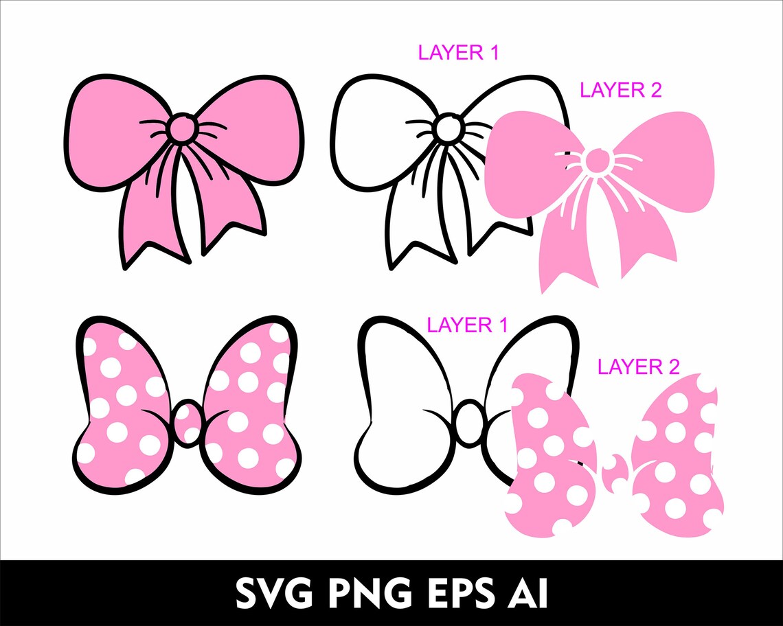 Mouse Bow SVG 40 Bow Svg Mouse Head Bow SVG Mouse Cut File Mouse Bow ...