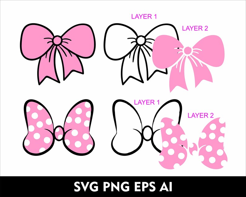 Mouse Bow SVG 40 Bow Svg Mouse Head Bow SVG Mouse Cut File Mouse Bow ...