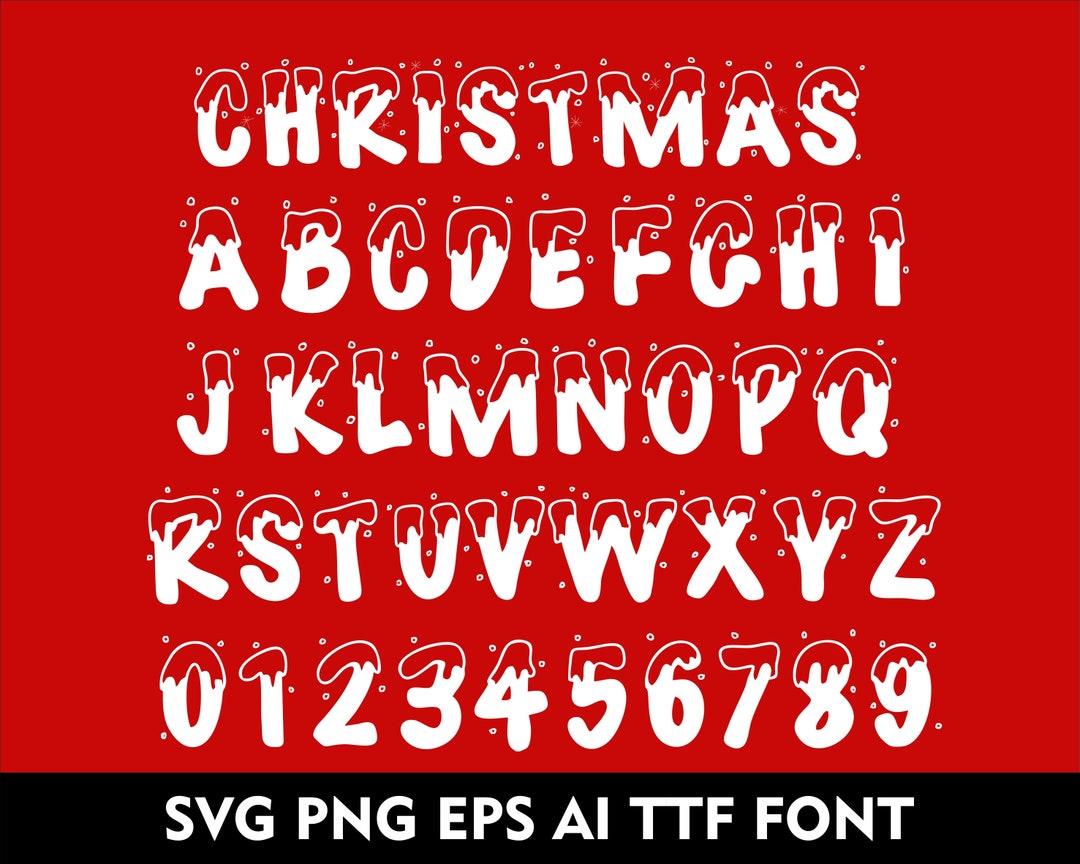 Christmas Snow Font Svg Christmas Font Svg Christmas Best Alphabet ...