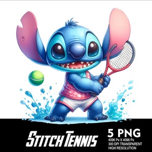 5 PNG Stitch Tennis Splash and Watercolor Transparent PNG File for ...