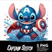 5 PNG Stitch Captain Splash and Watercolor Transparent PNG File for ...