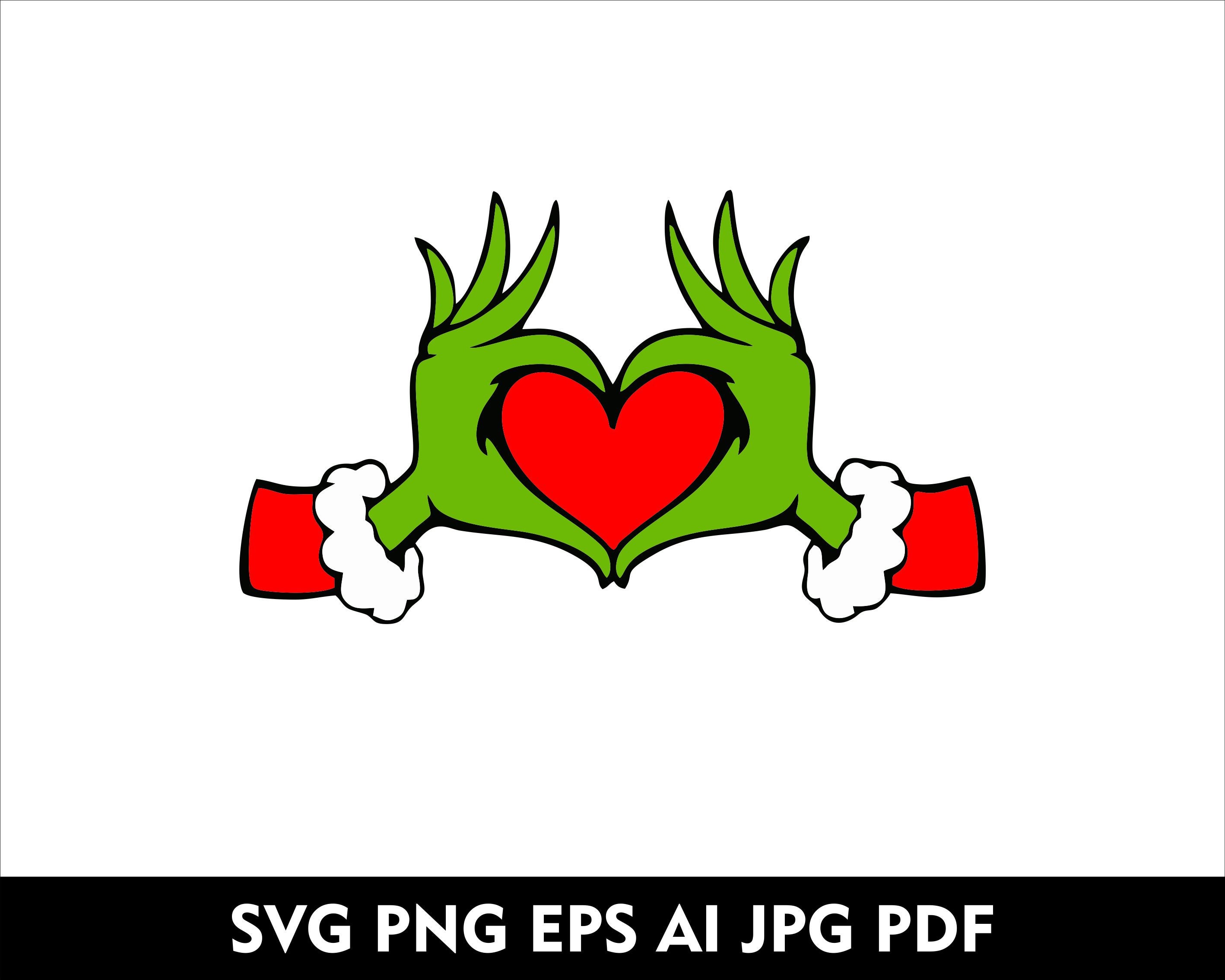 Grinch Heart Svg Christmas Grinch Stickers Svg Cricut File Cut Files