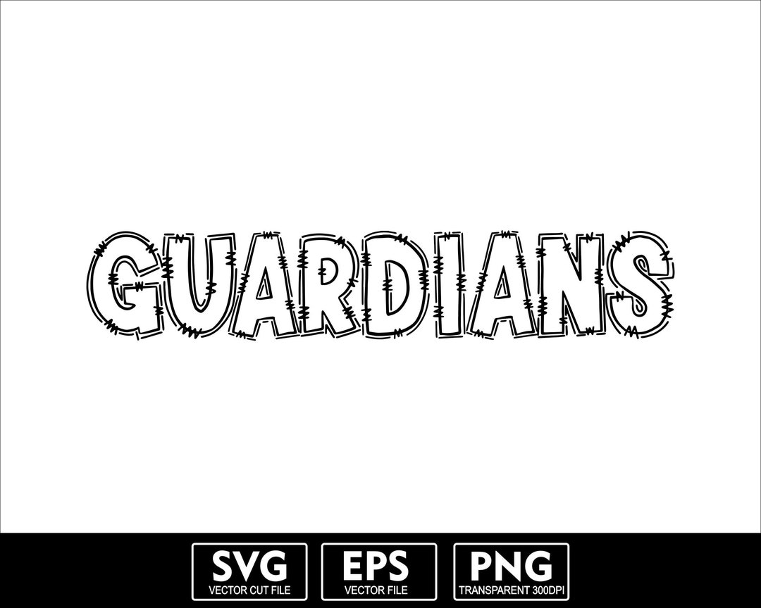 GUARDIANS Doodle Letters Hand Draw Letters Transparent Background ...