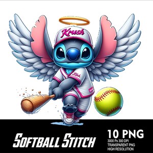 10 PNG Stitch Softball Pink White Splash and Watercolor Transparent PNG ...