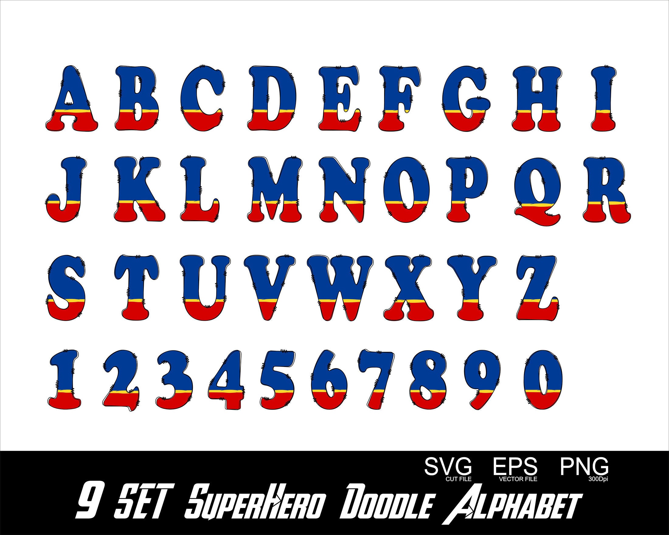 Super Hero Alphabet Svg Png Avanger Super Hero Letters Super Hero ...