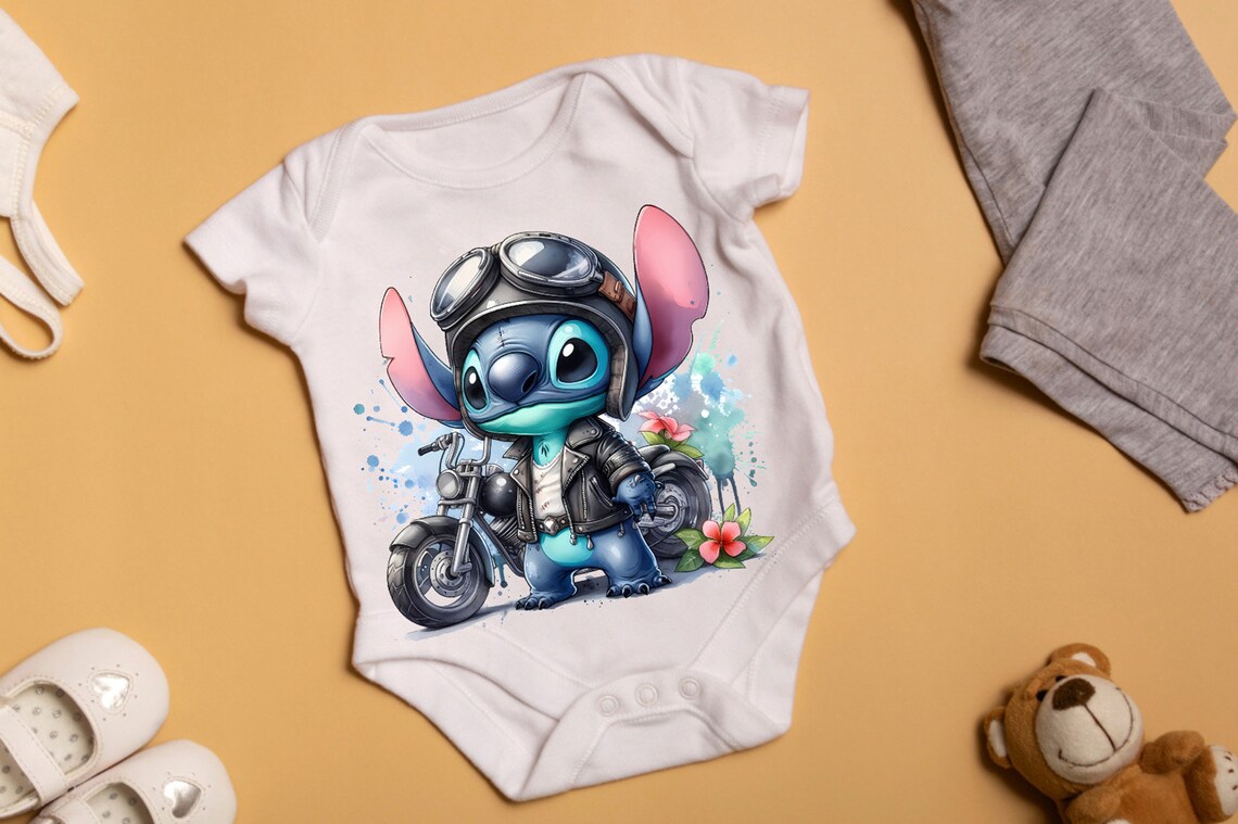 5 PNG Stitch Biker Splash and Watercolor Transparent PNG File for ...