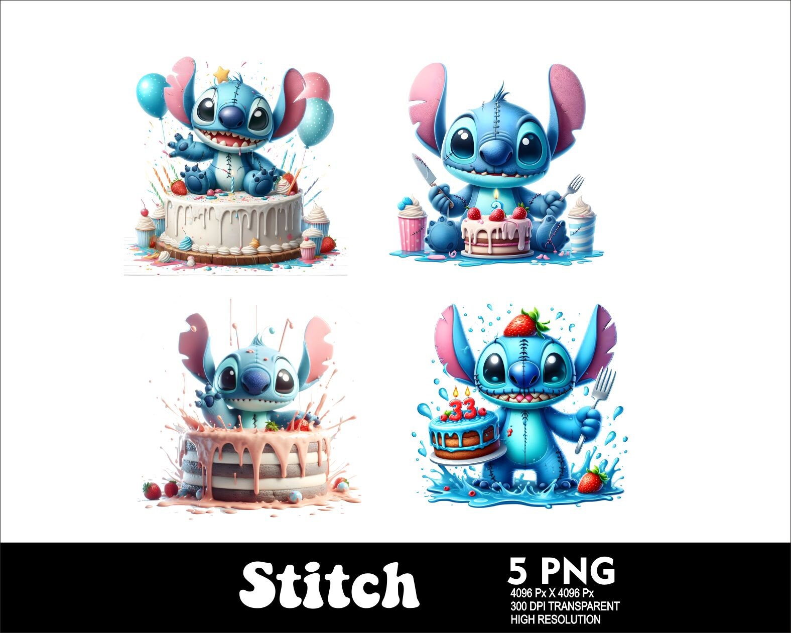 Stitch 5 PNG Design High Resolution Transparent Background Design ...