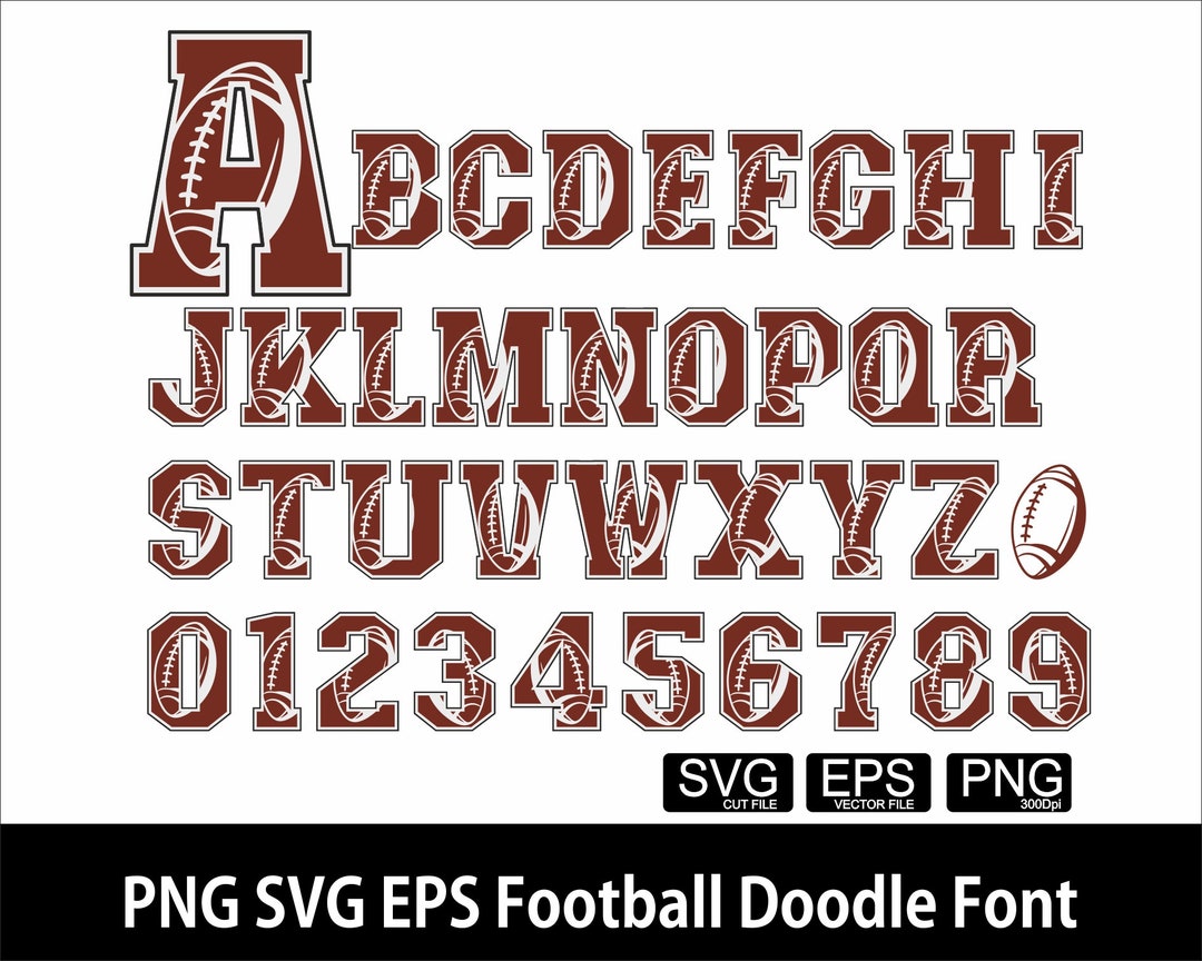 American Football College Font Png Svg Eps Sport Font Football Letters ...
