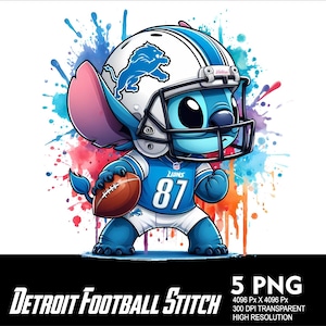 5 PNG Stitch Football Lions Splash and Watercolor Transparent PNG for ...