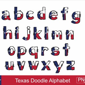 Texas Letters PNG Texas Alphabet Texas Doodle PNG Sublimation Font ...