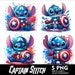 5 PNG Stitch Captain Splash and Watercolor Transparent PNG File for ...