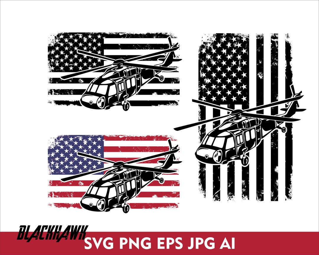Black Hawk SVG American Fighter Helicopter USA Army 2 Style Black Hawk ...